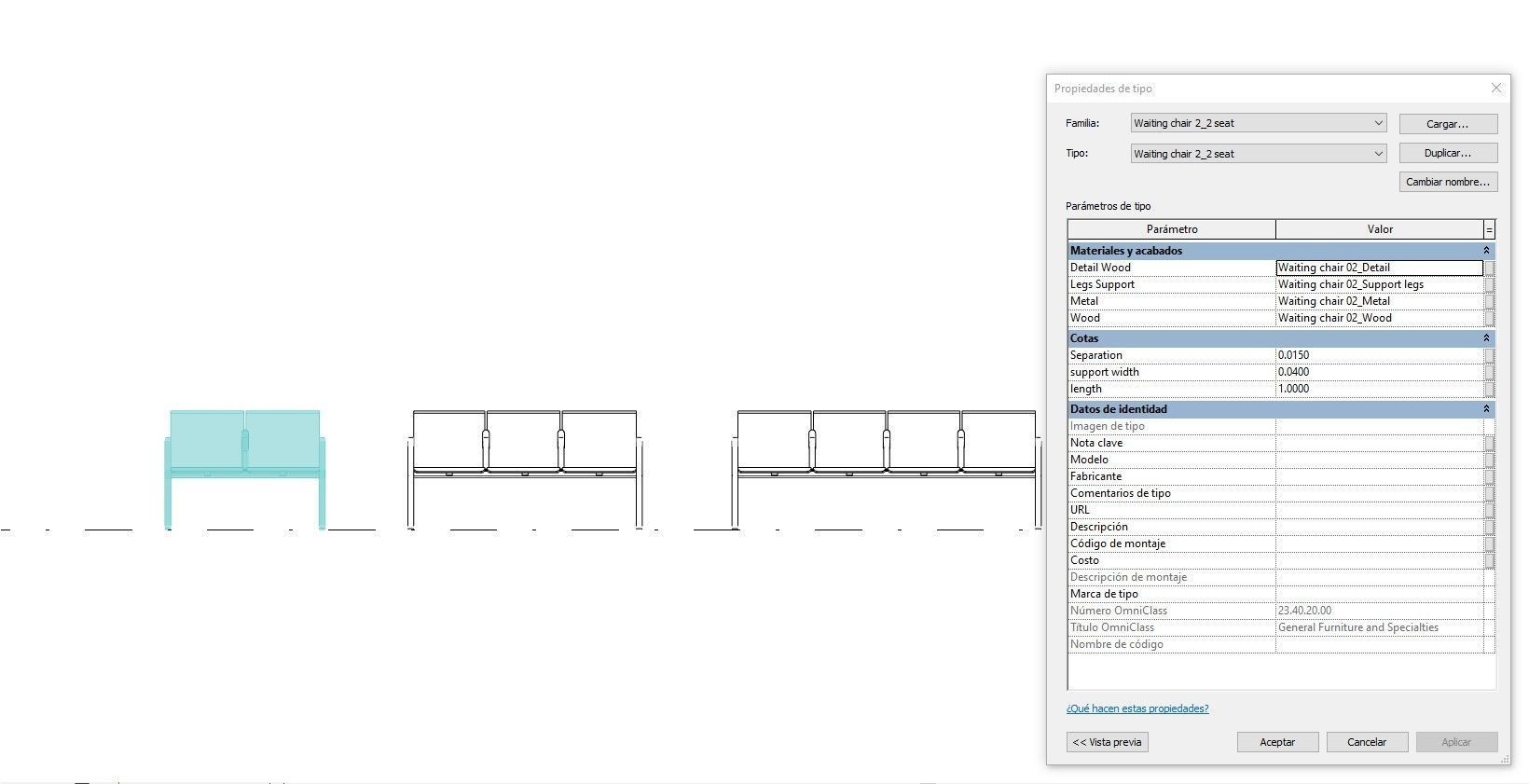 Waiting Chair Set 3 Sizes - Family for Revit 3D model | CGTrader