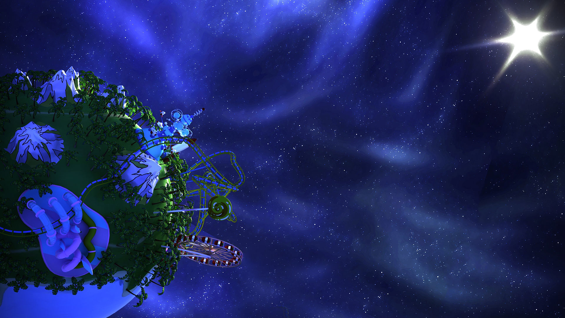 3D model toy planet small world carousels Amusement VR / AR / low-poly ...