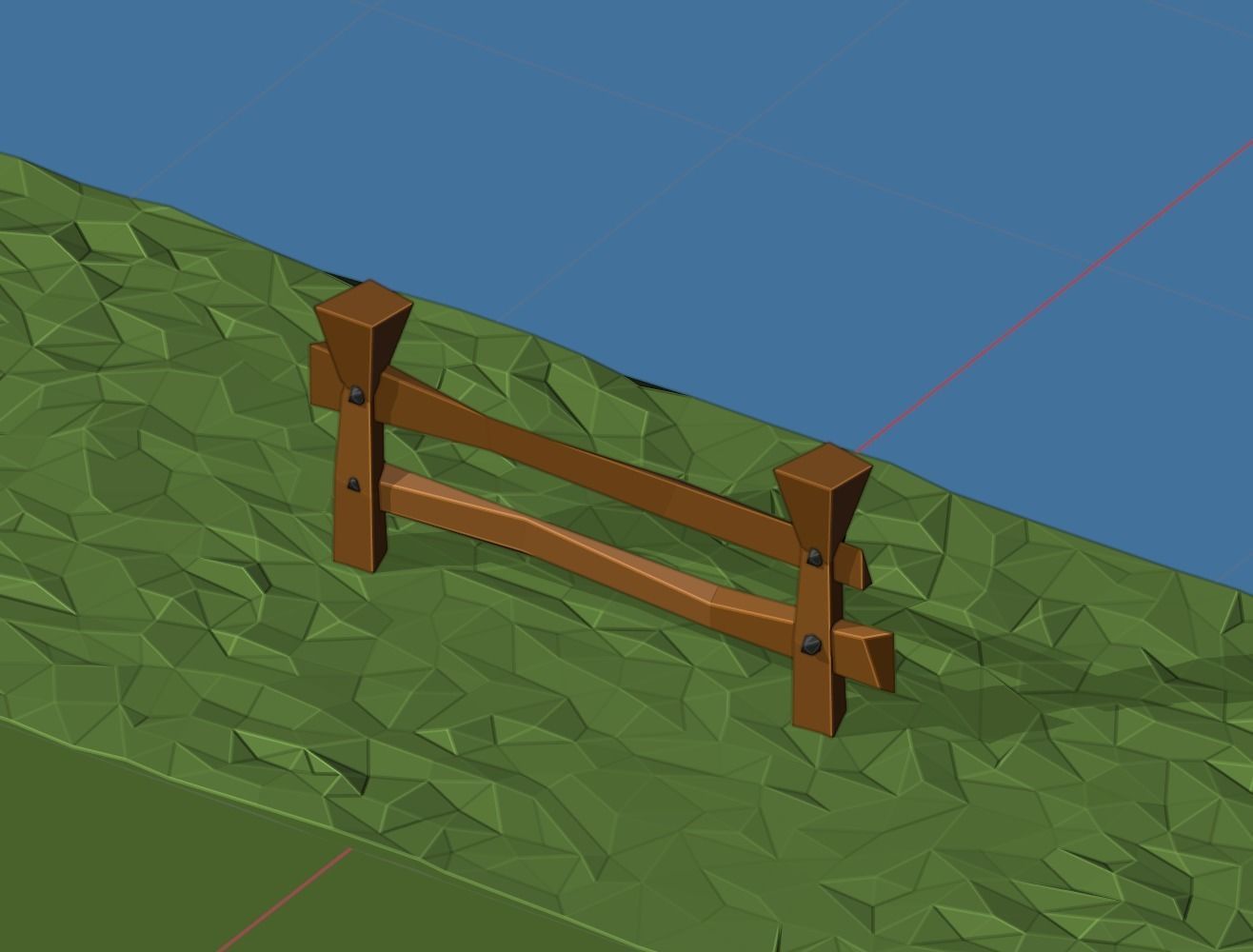 3D model LOW POLY ASSET FENCE MODEL - LOWPOLYGONAL VR / AR / low-poly ...