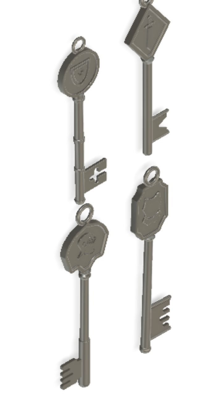 Resident evil 1 keys 3D model 3D printable | CGTrader