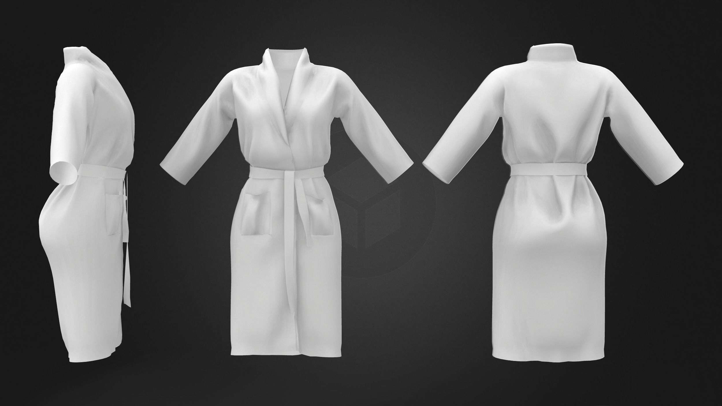 3D model Long Bathrobe VR / AR / low-poly | CGTrader