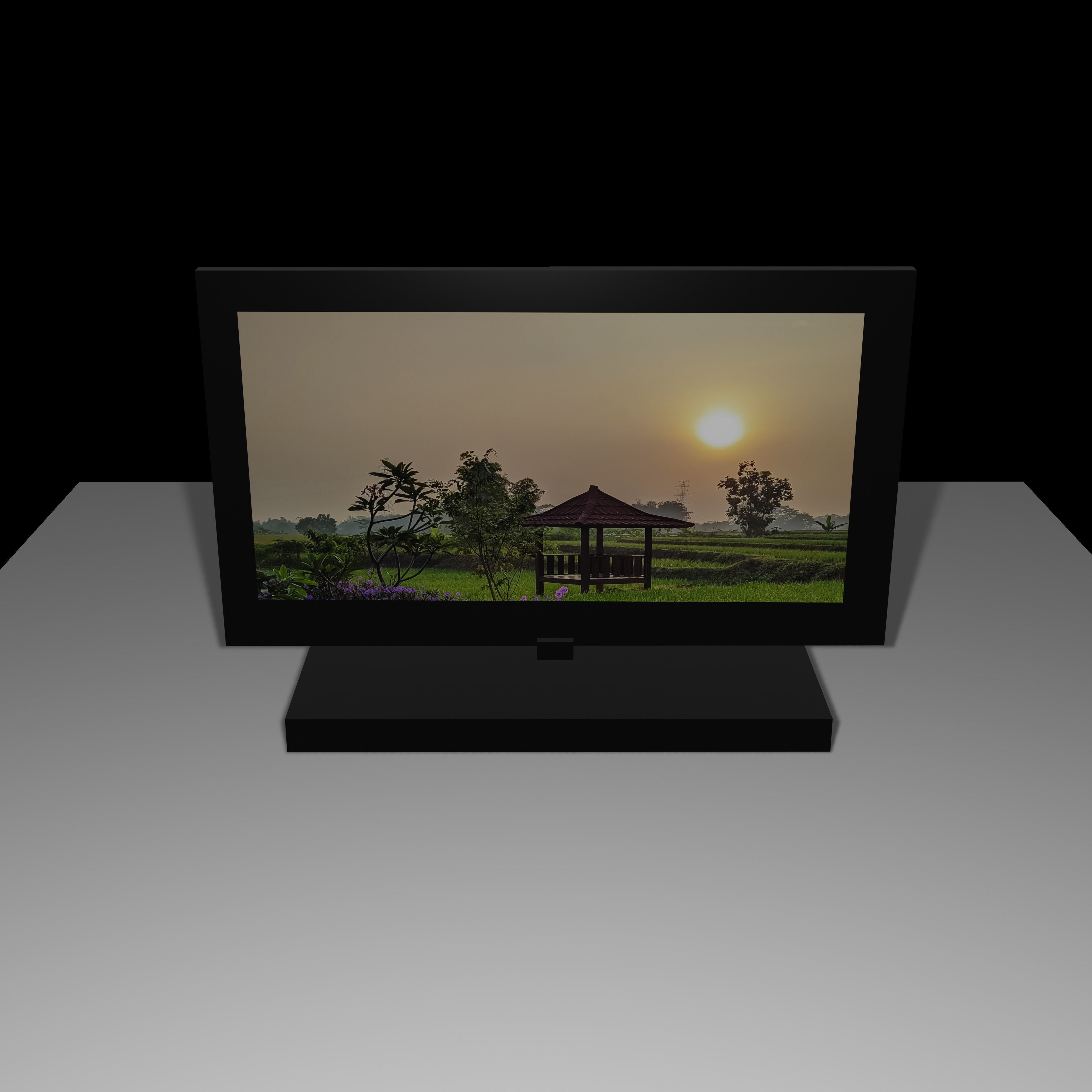 TELEVISION tv set with sun setting behind it 3D model 3D printable ...