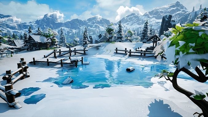 3D model Stylized Village VR / AR / low-poly | CGTrader
