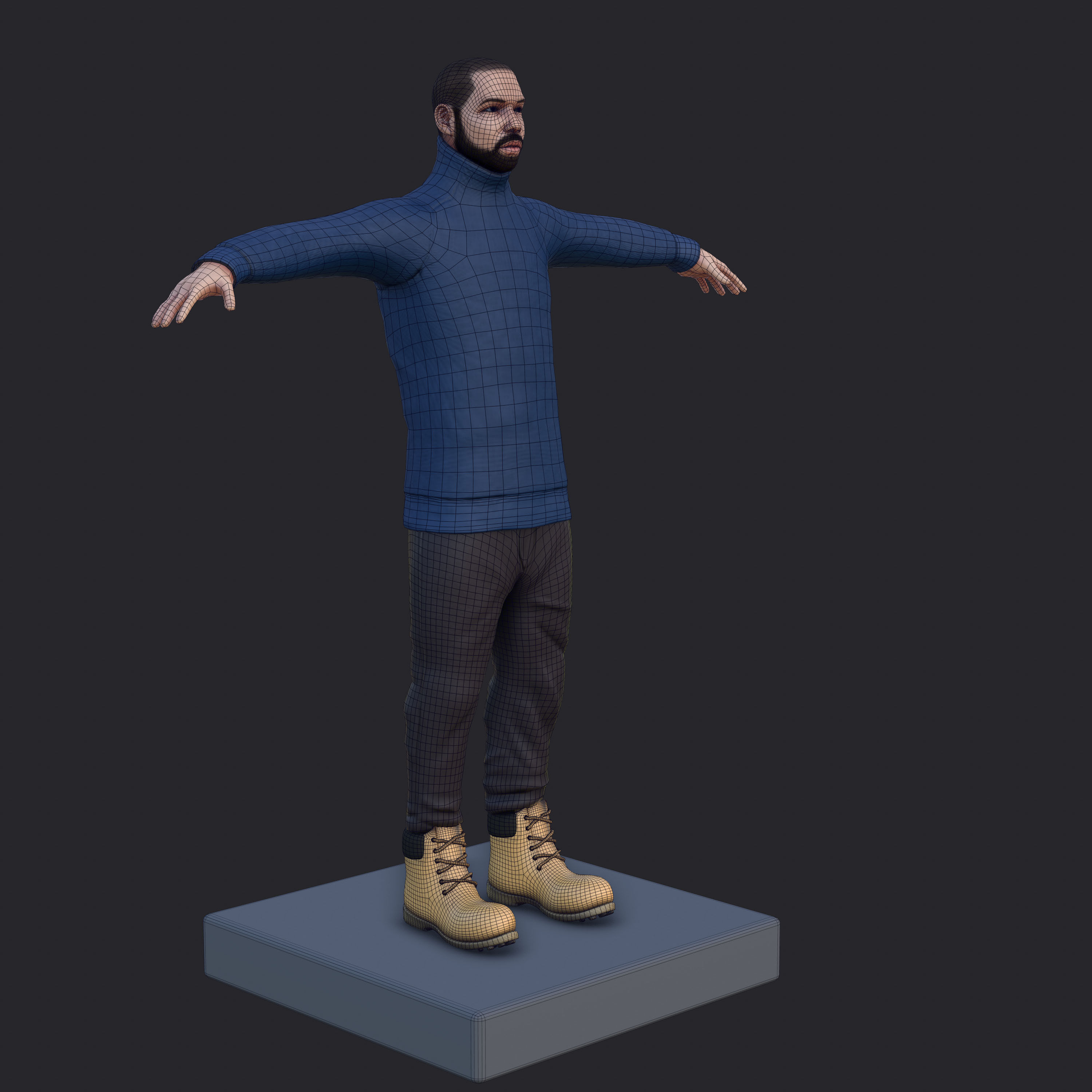 3D model Drake singer low poly Now Available with Rigging VR / AR / low ...