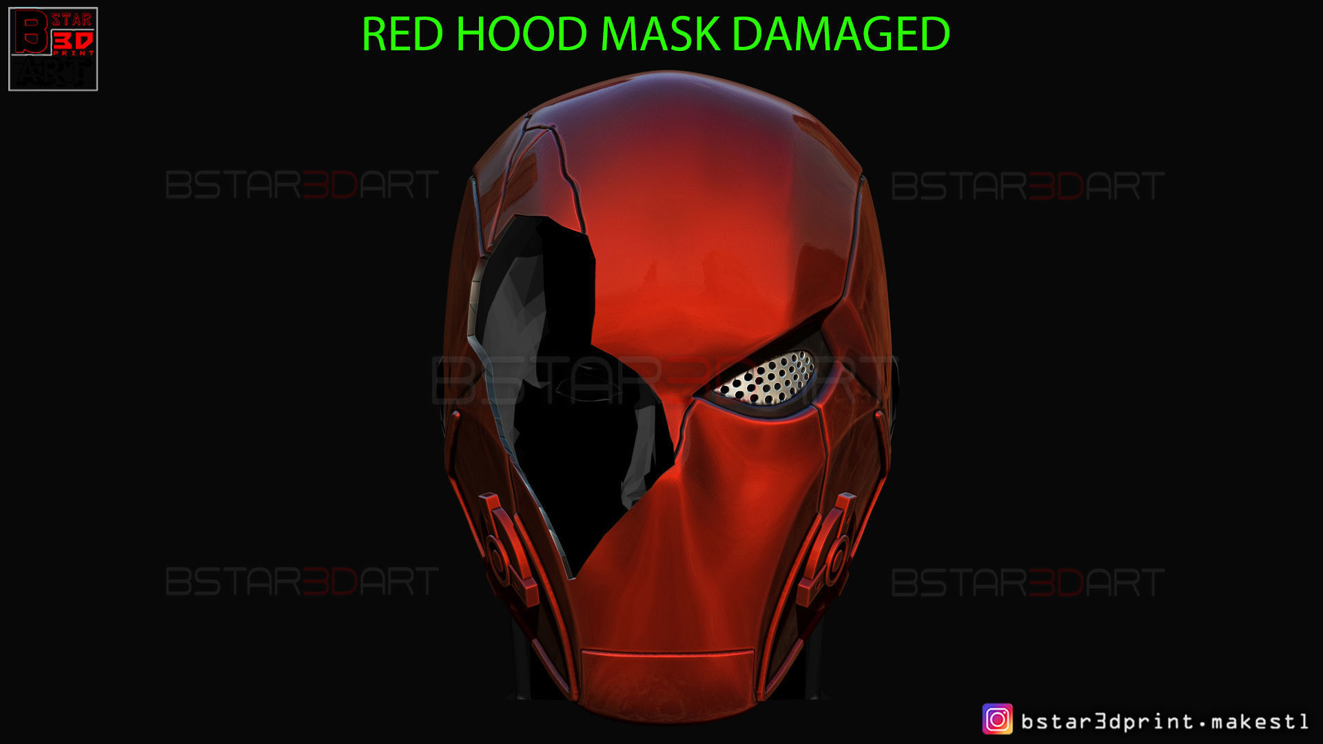 Red Hood Mask Damaged - TITANS season 3 - DC comics Cosplay 3D model 3D ...