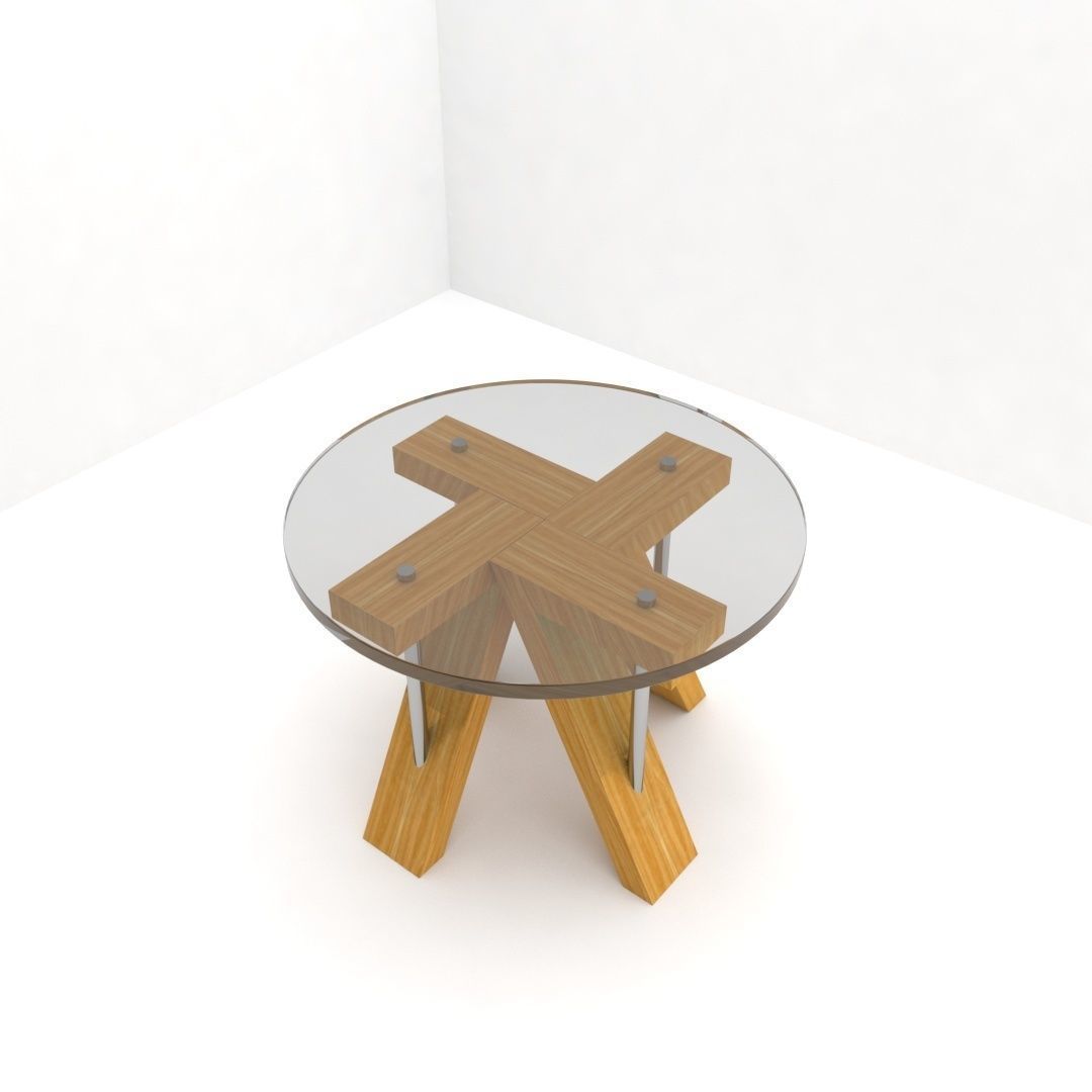 7 tabol wooden table with glass top 3D model | CGTrader