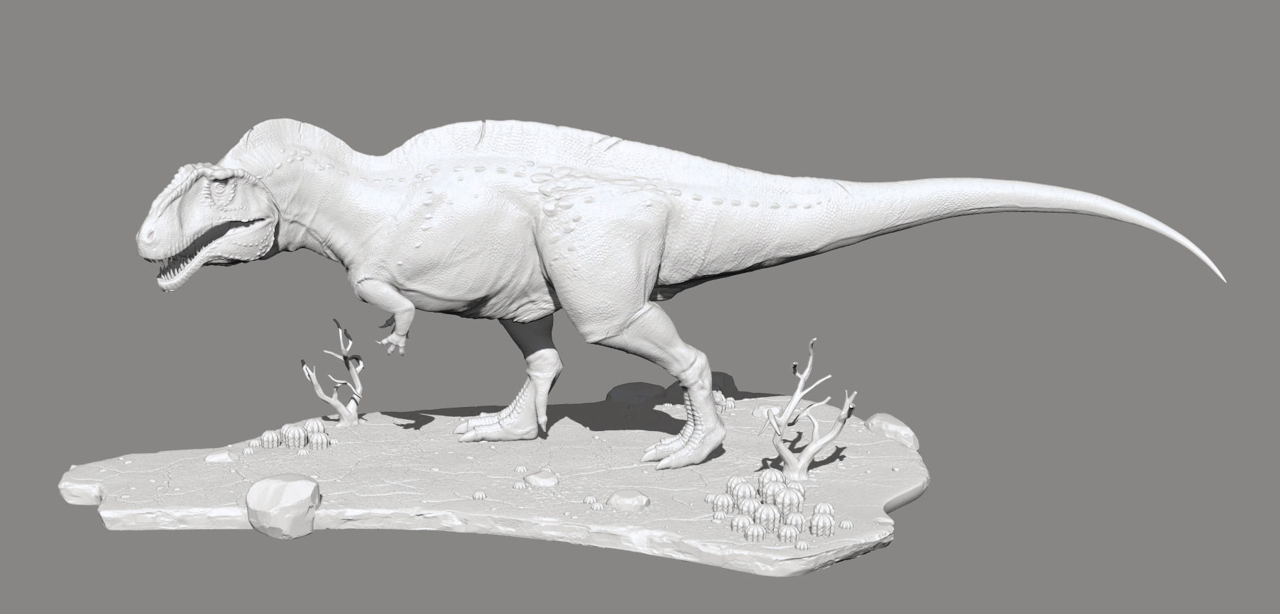 Acrocanthosaurus with Desert Pedestal HIGH QUALITY 3D model 3D ...