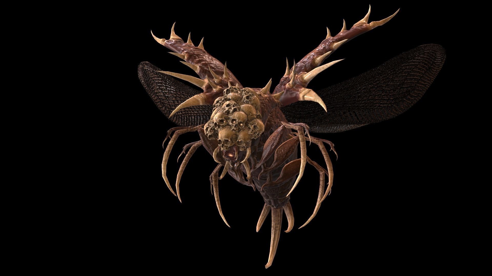 3D model DemonBug13 bee flying VR / AR / low-poly rigged animated ...