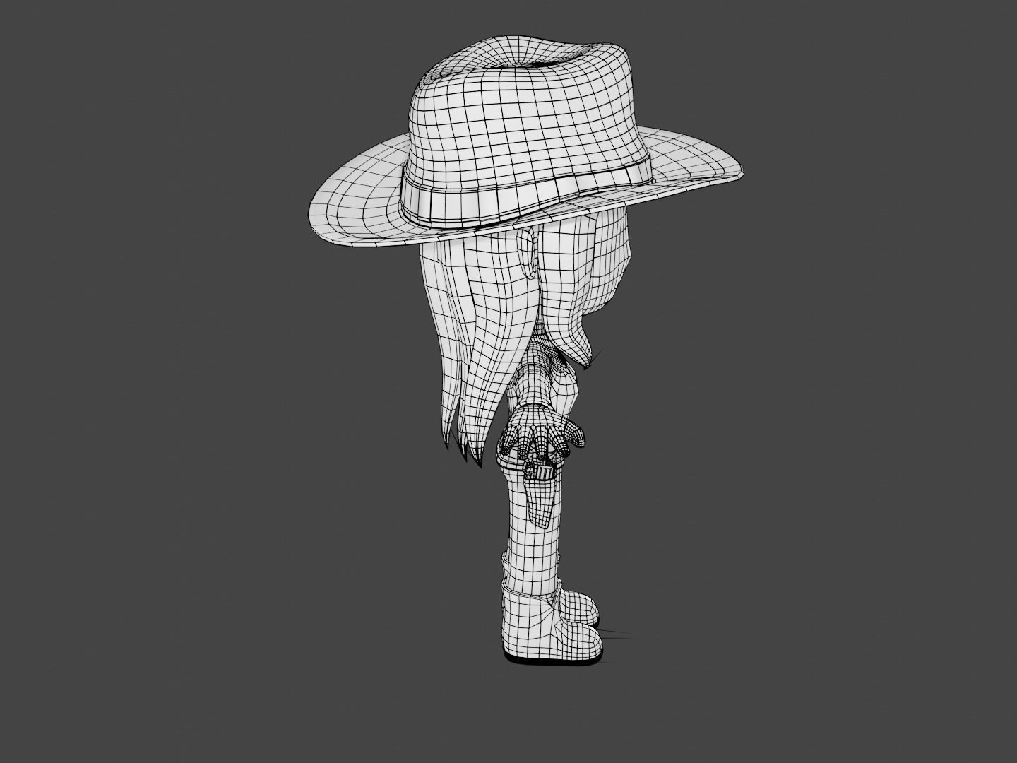 3D model animated western cowgirl - female cowboy - anime - toon VR ...