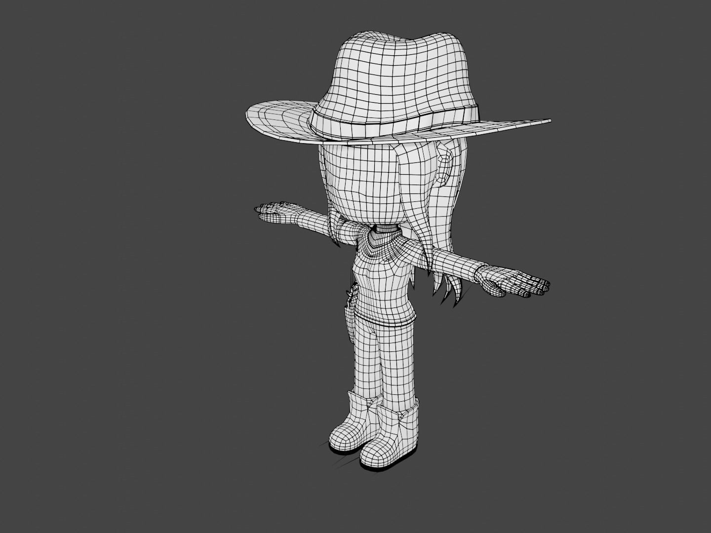 3D model animated western cowgirl - female cowboy - anime - toon VR ...