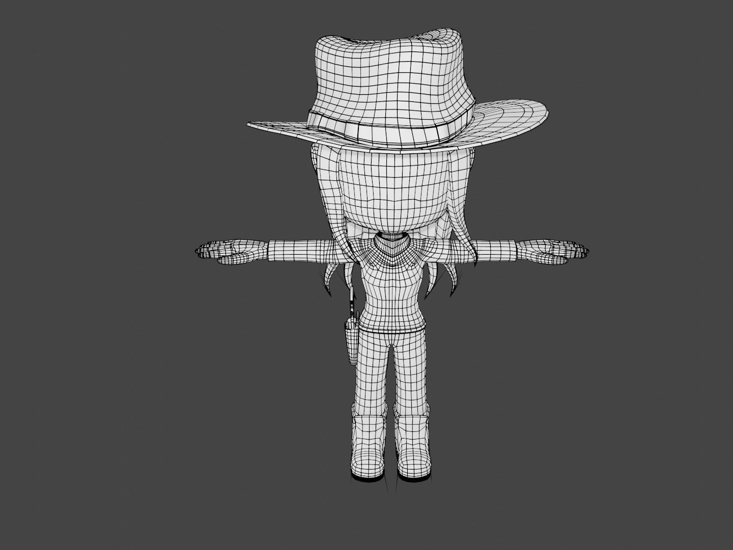 3D model animated western cowgirl - female cowboy - anime - toon VR ...