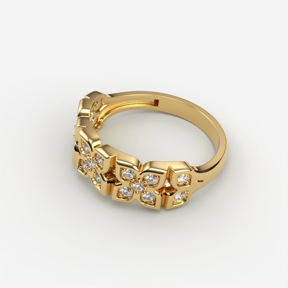 Women ring gems 3dm stl 3D model 3D printable | CGTrader