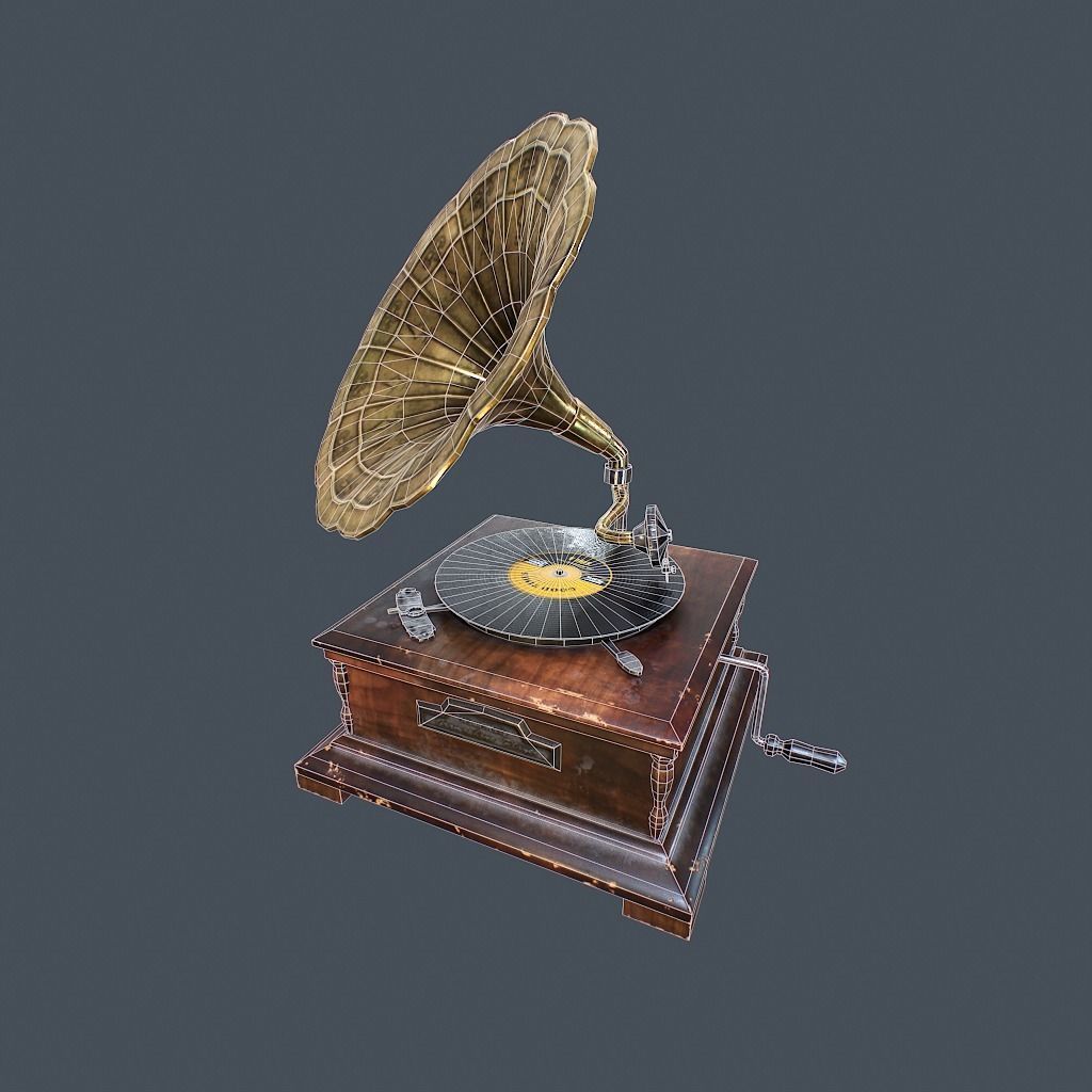 3D model Vintage Gramophone Animated VR / AR / low-poly animated | CGTrader