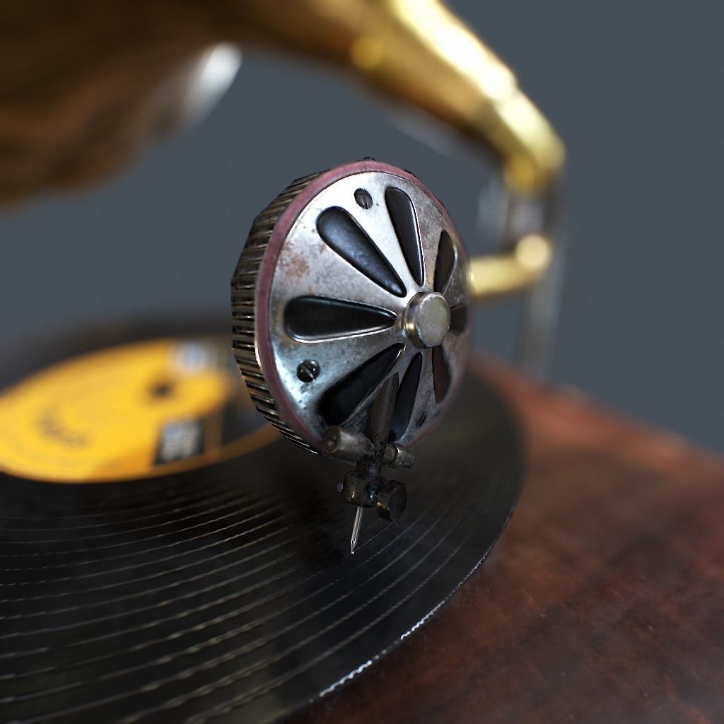 3D model Vintage Gramophone Animated VR / AR / low-poly animated | CGTrader