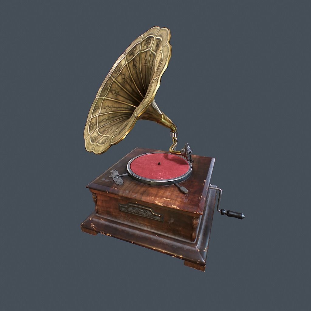 3D model Vintage Gramophone Animated VR / AR / low-poly animated | CGTrader