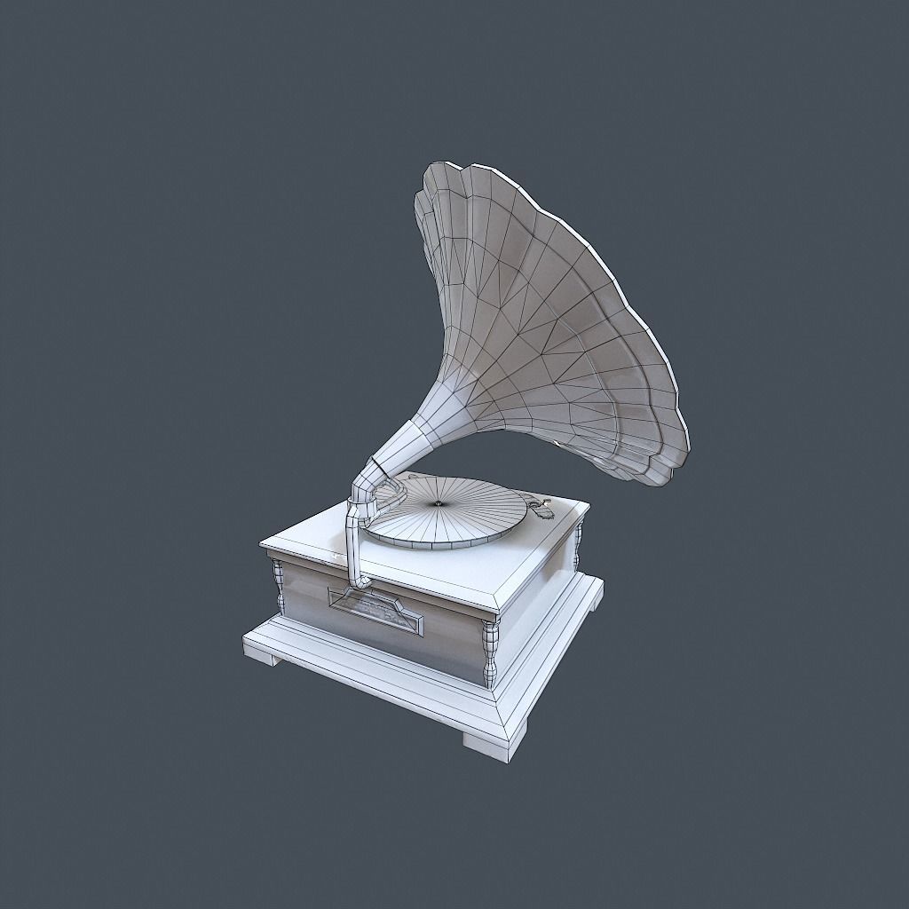 3D model Vintage Gramophone Animated VR / AR / low-poly animated | CGTrader