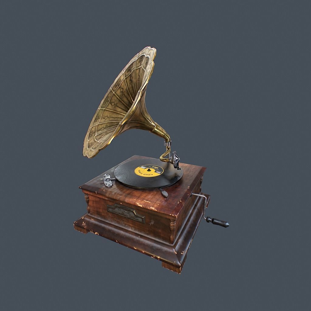 3D model Vintage Gramophone Animated VR / AR / low-poly animated | CGTrader