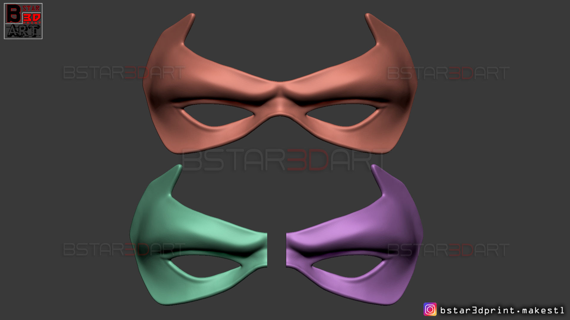 Robin Eyes Mask - DC comics Scale - Halloween Cosplay 3D model 3D ...