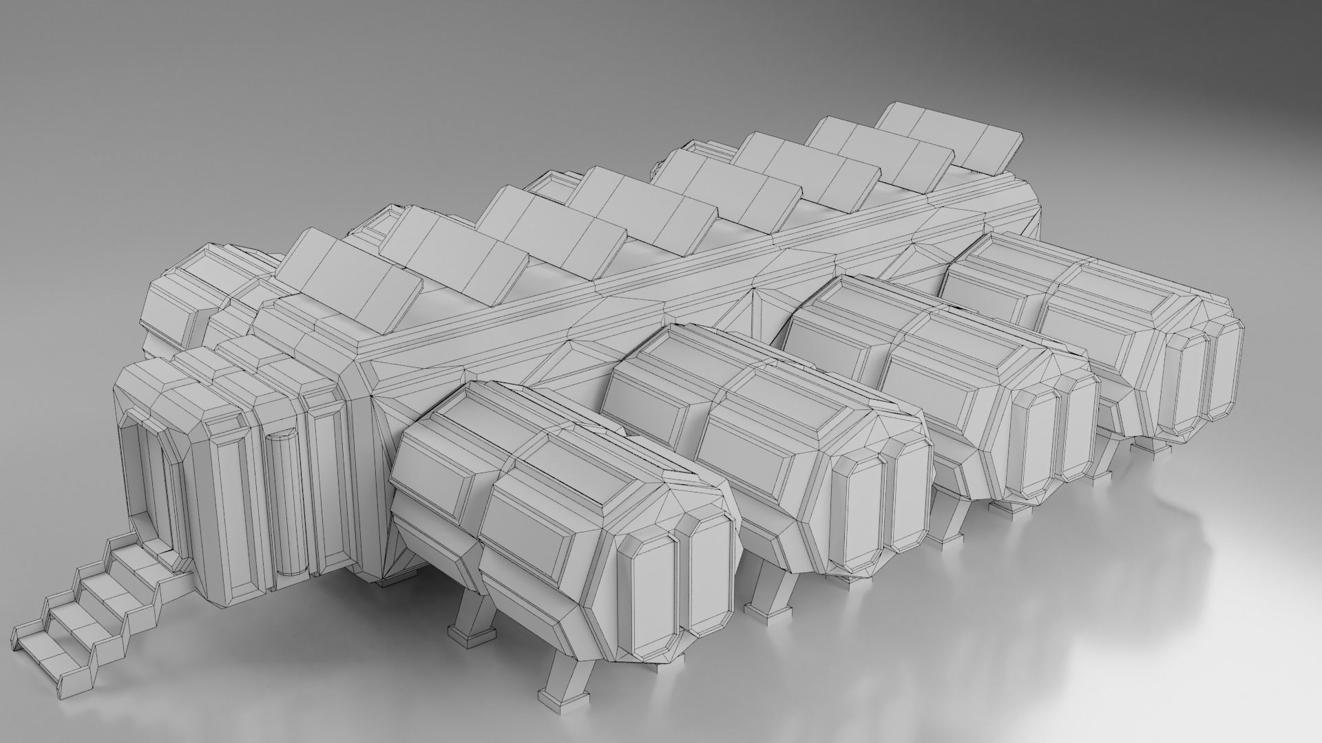 3D model Modular low poly colony VR / AR / low-poly | CGTrader