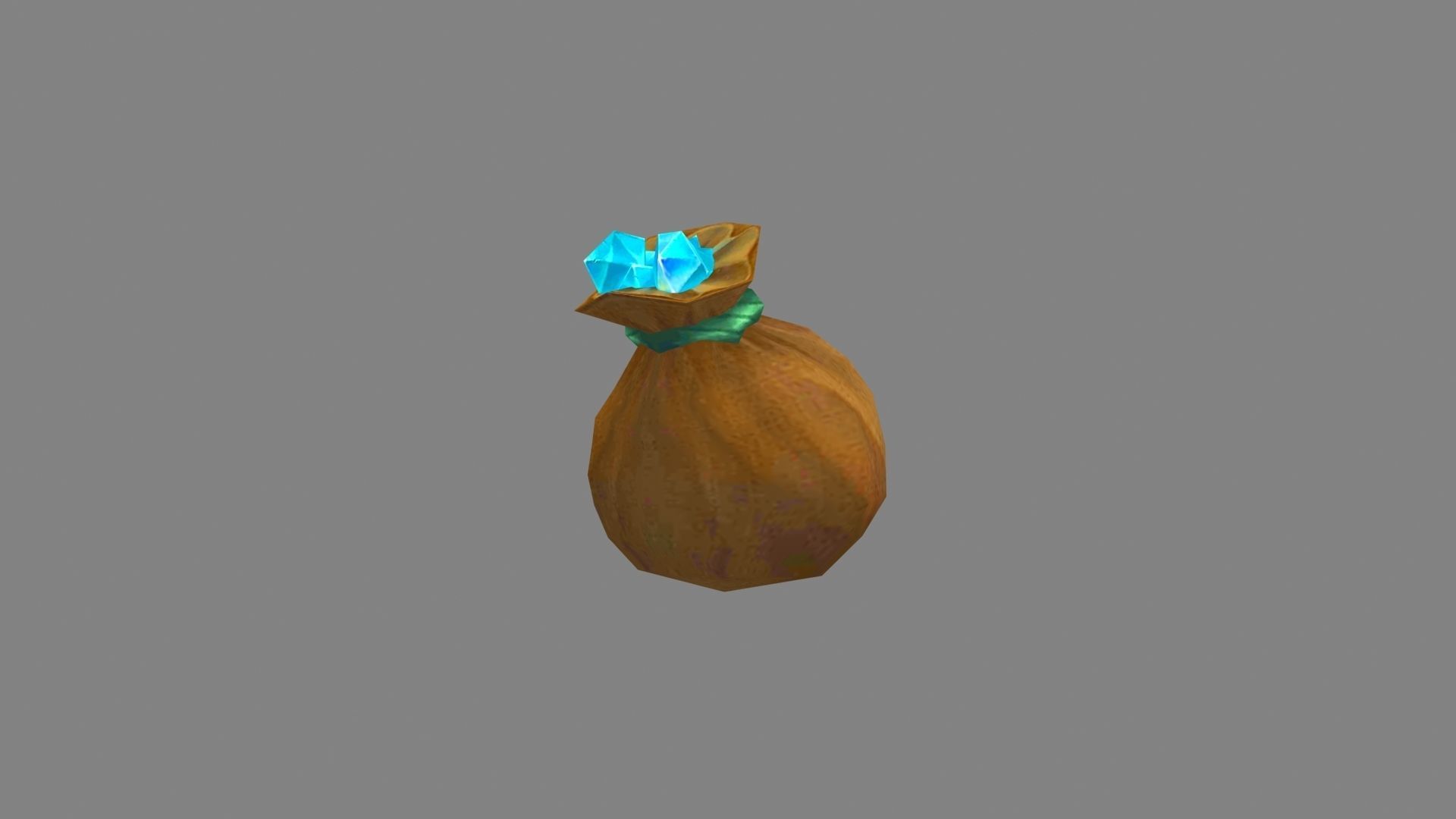 3D model Cartoon blue crystal money bag VR / AR / low-poly | CGTrader