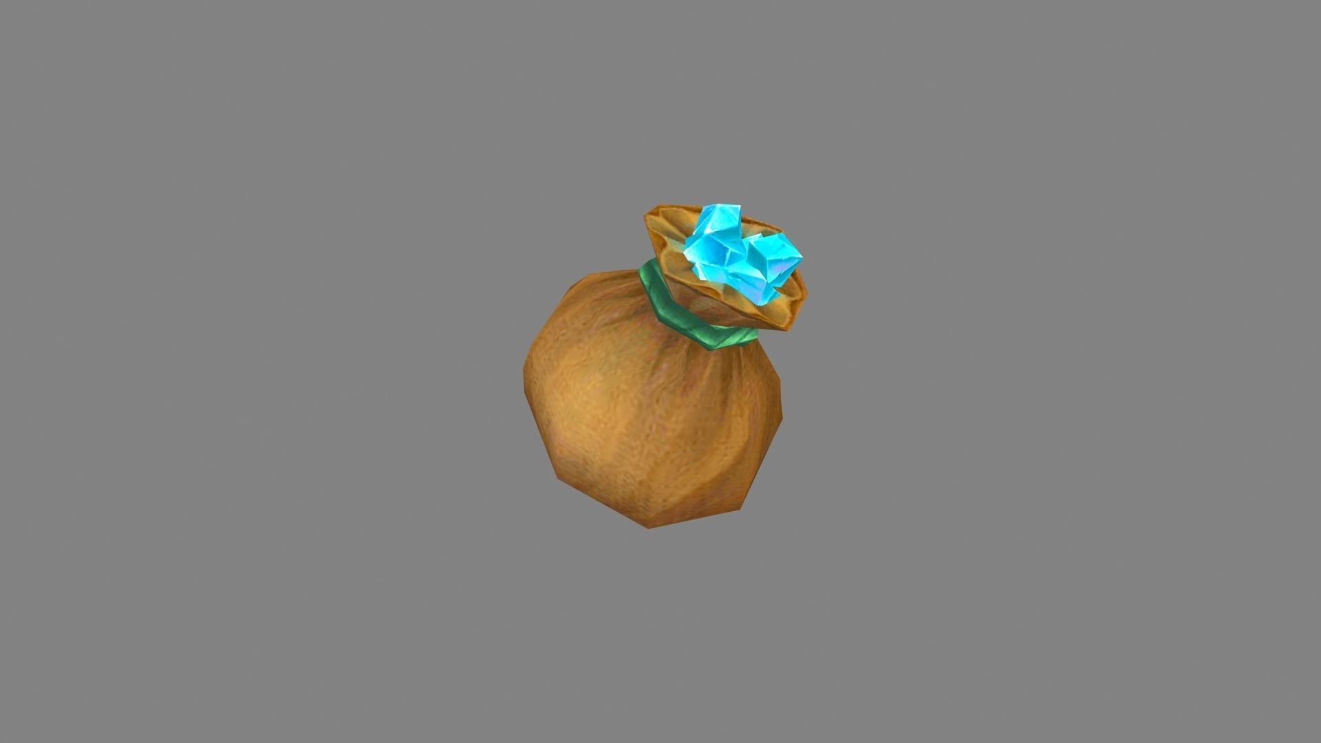 3D model Cartoon blue crystal money bag VR / AR / low-poly | CGTrader