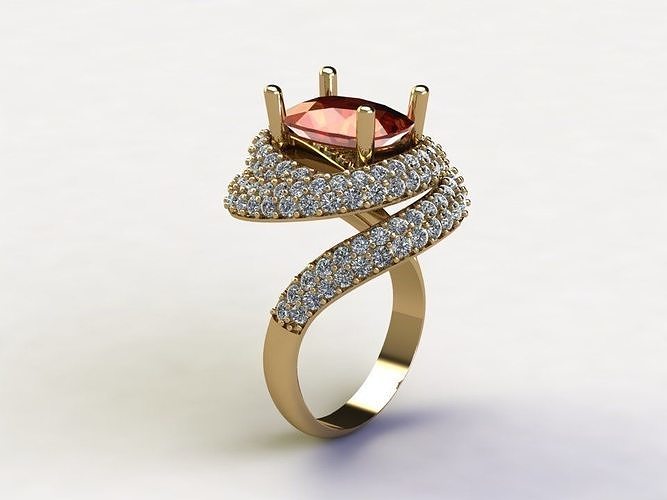 R242 diamond ring jewelry cad file 3D model | CGTrader