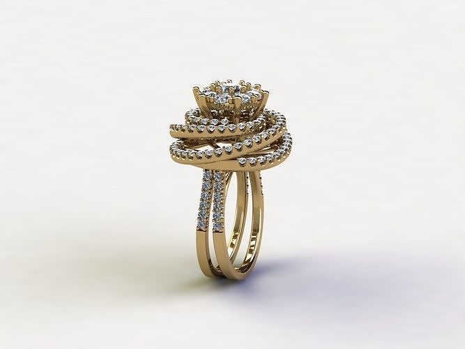 R169 diamond ring rail size 12japan 3D model | CGTrader