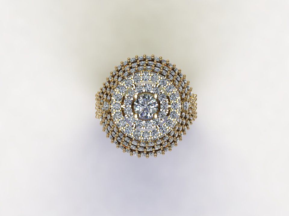 R151 women ring diamond cad file update 3D model | CGTrader