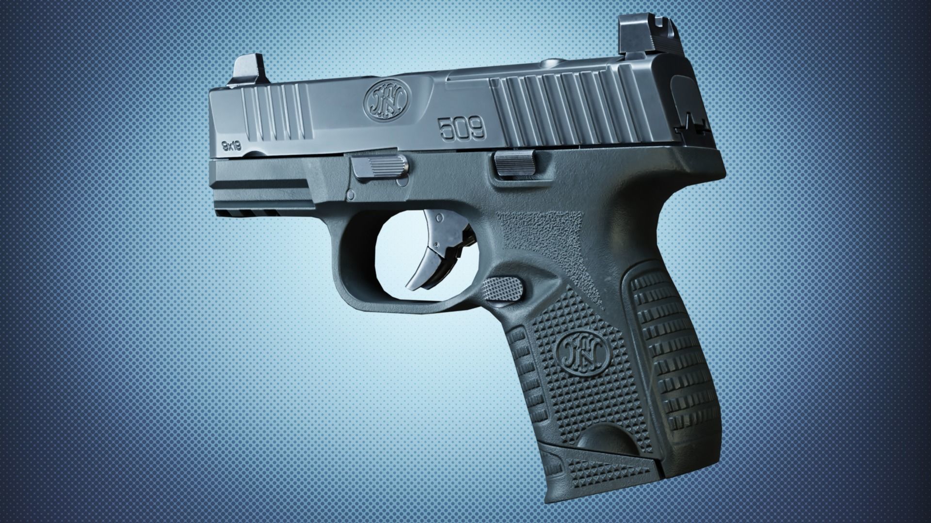 3D model FN 509 Compact MRD BLK VR / AR / low-poly | CGTrader