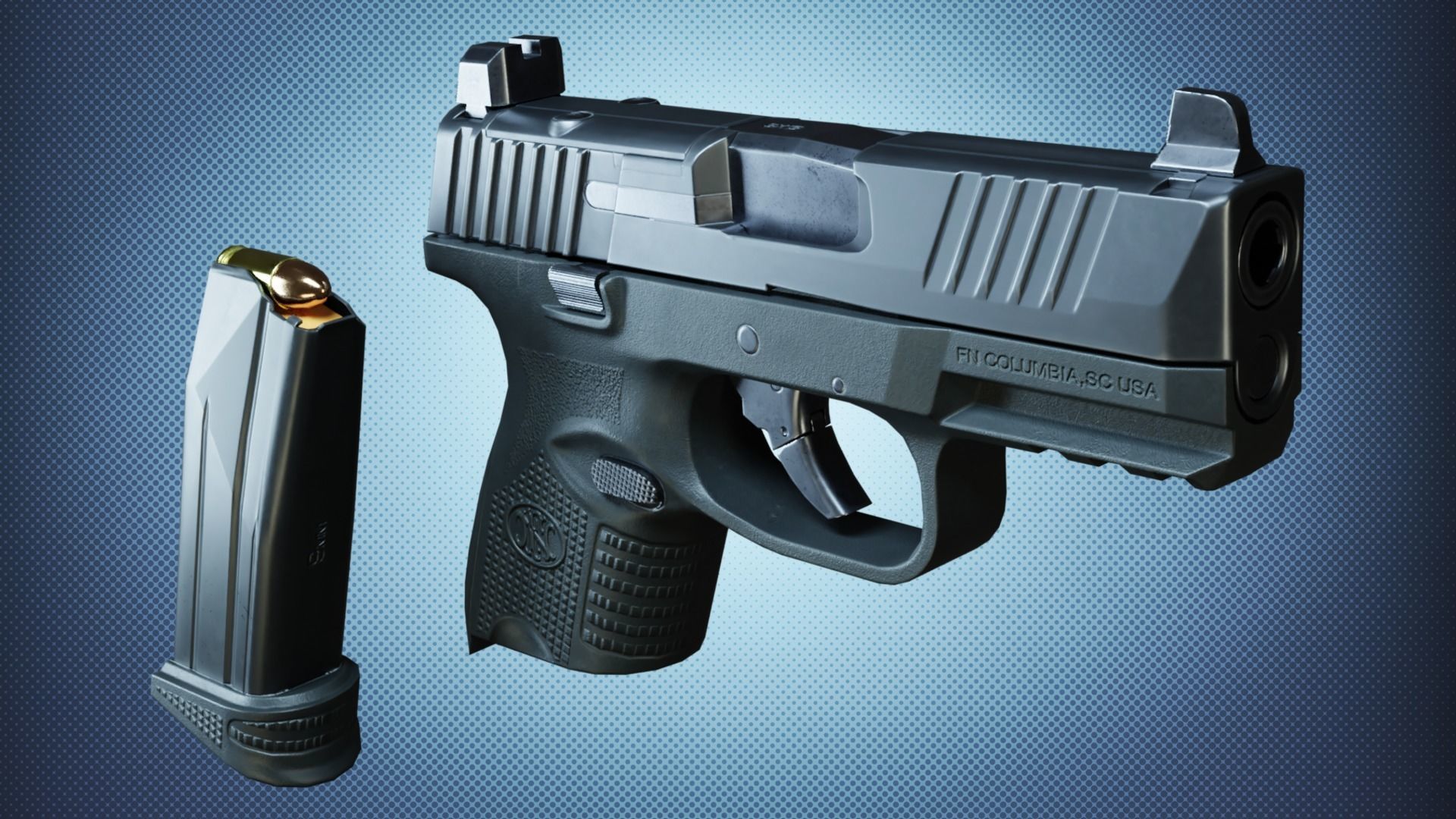 3D model FN 509 Compact MRD BLK VR / AR / low-poly | CGTrader