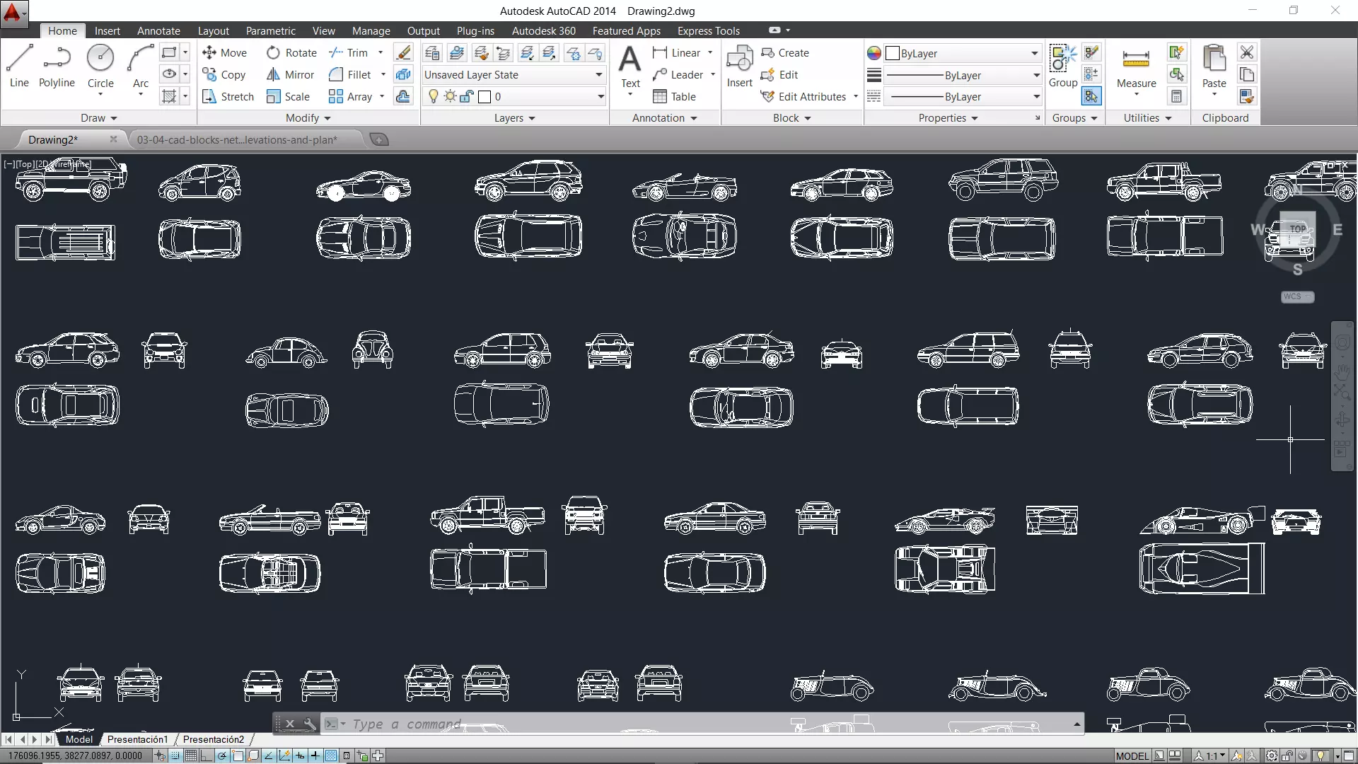 Autocad cars blocks 3D model 3D printable | CGTrader