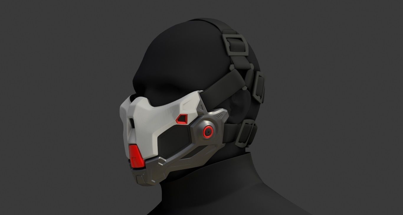 Faceless - cosplay half-mask 3D model 3D printable | CGTrader