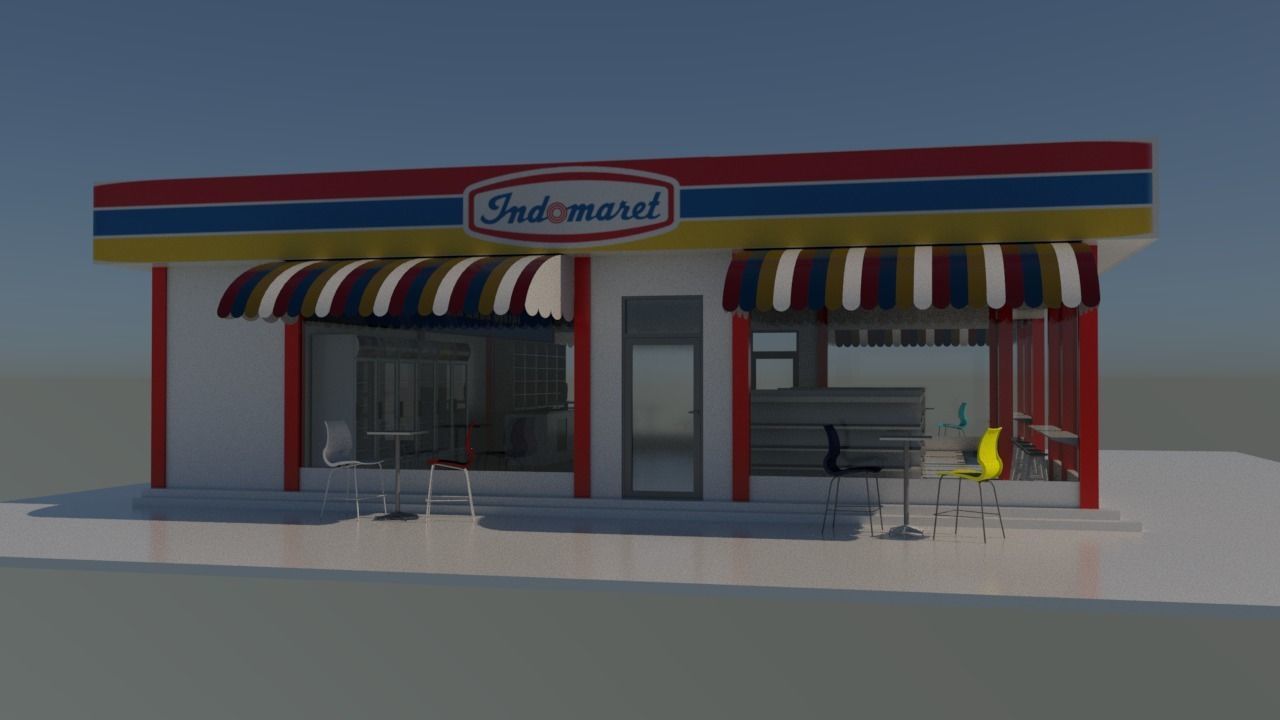 Indomaret Grocery Store 3D model 3D printable | CGTrader
