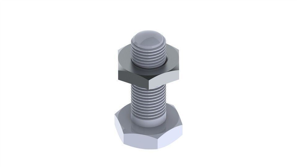 Nut bolt assembly free 3D model | CGTrader
