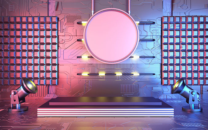 Cool stage cyberpunk 3D model | CGTrader