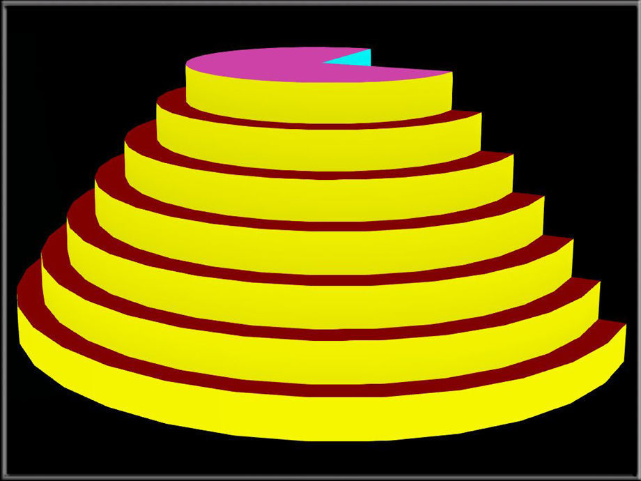 3D model Three quarters pyramid display VR / AR / low-poly | CGTrader