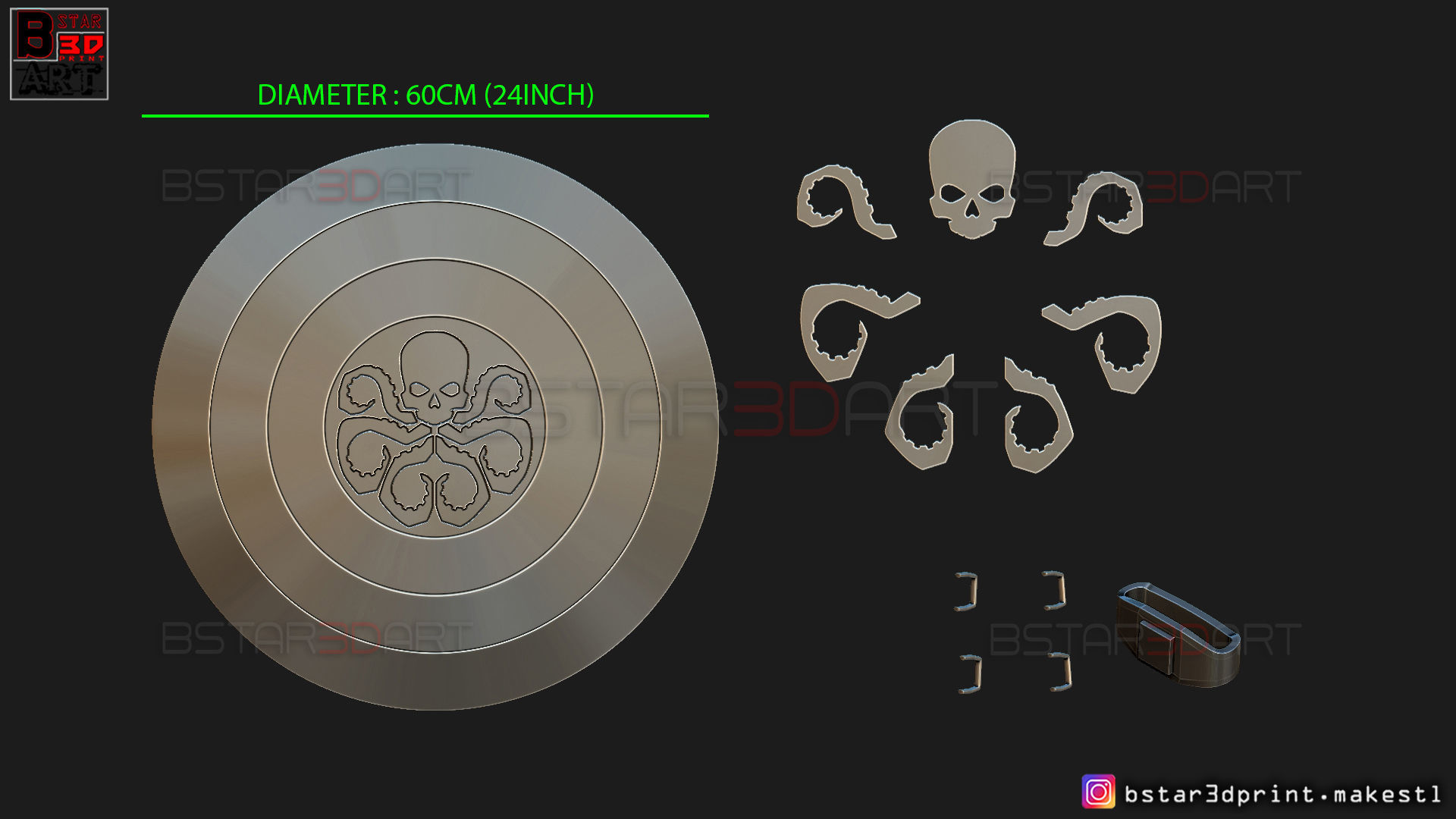 The Shield Hydra captain America - Hail Hydra - Marvel comics 3D model ...