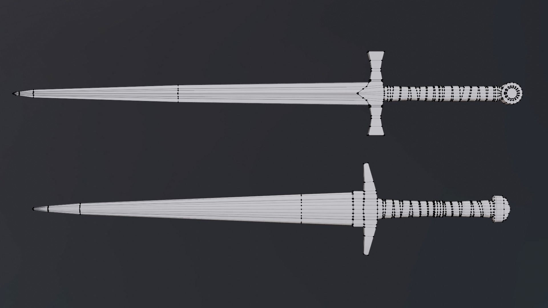 3D model Two low-poly swords 3D models Low-poly 3D model VR / AR / low ...