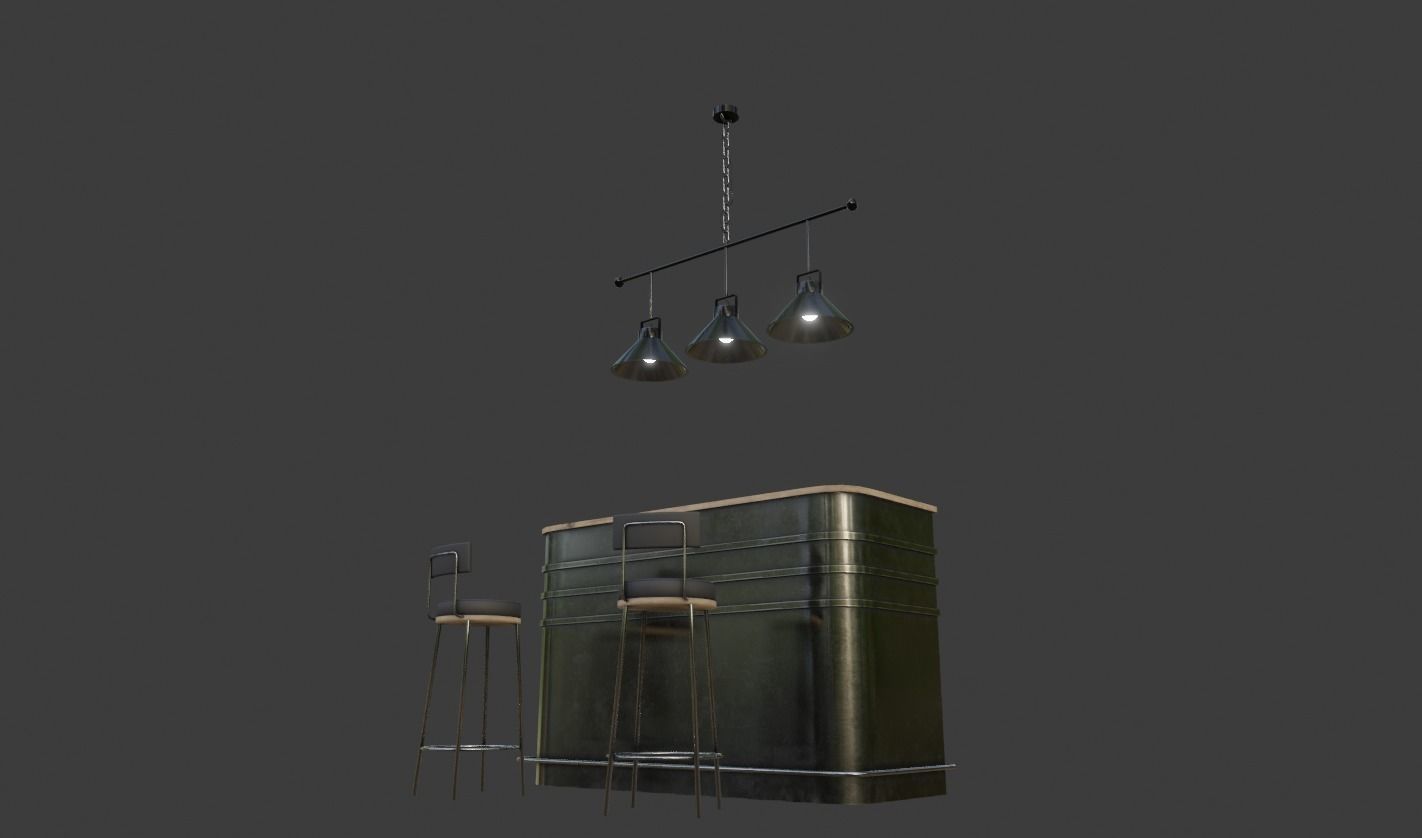 3D model Metal Bar Counter VR / AR / low-poly | CGTrader