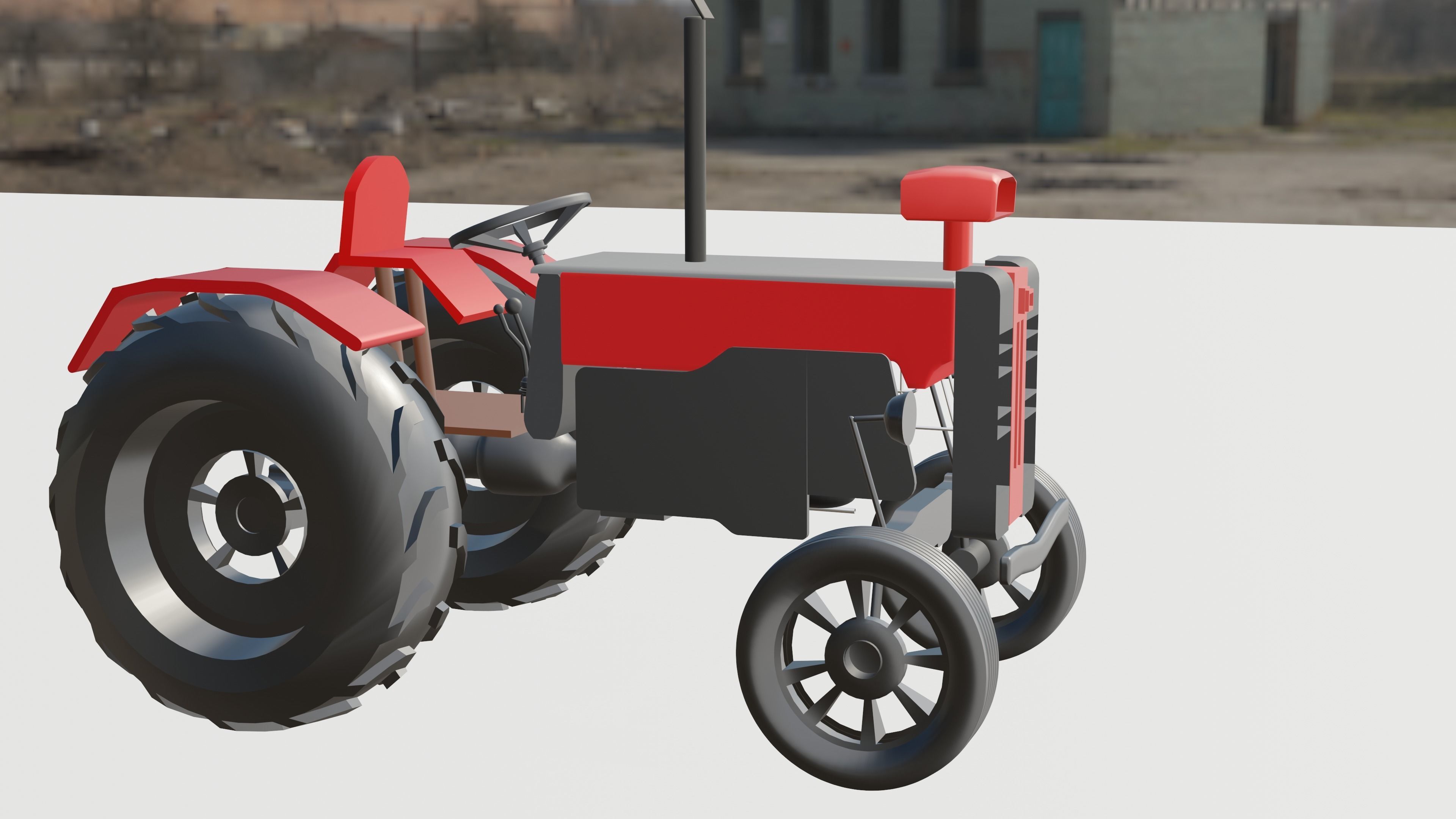 Tractor 3D Model in countryside free 3D model animated rigged | CGTrader