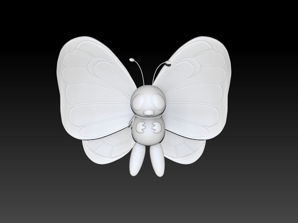 Butterfree STL butterfly 3D model 3D printable | CGTrader