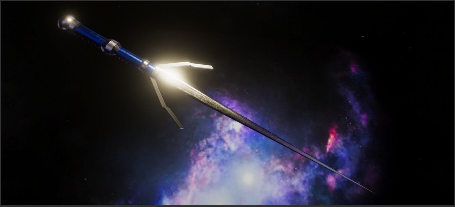 Witcher Inspired Silver Sword free 3D model | CGTrader
