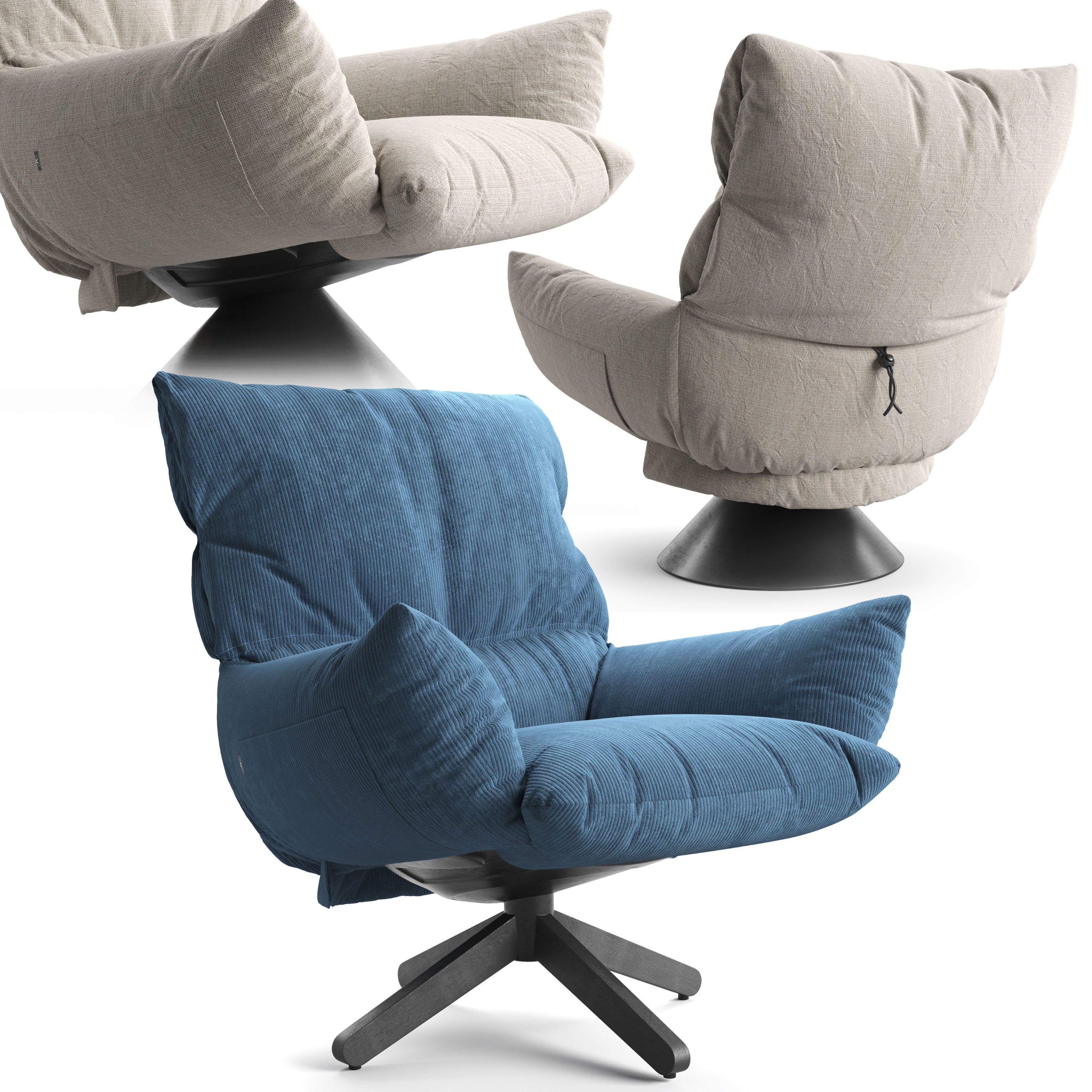 Armchair LUDO LOUNGE Cappellini 3D model | CGTrader