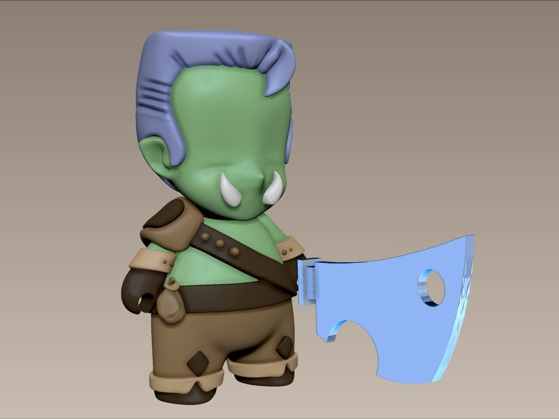 Simple Orc Chibi Art Toy Print 3D model 3D printable | CGTrader