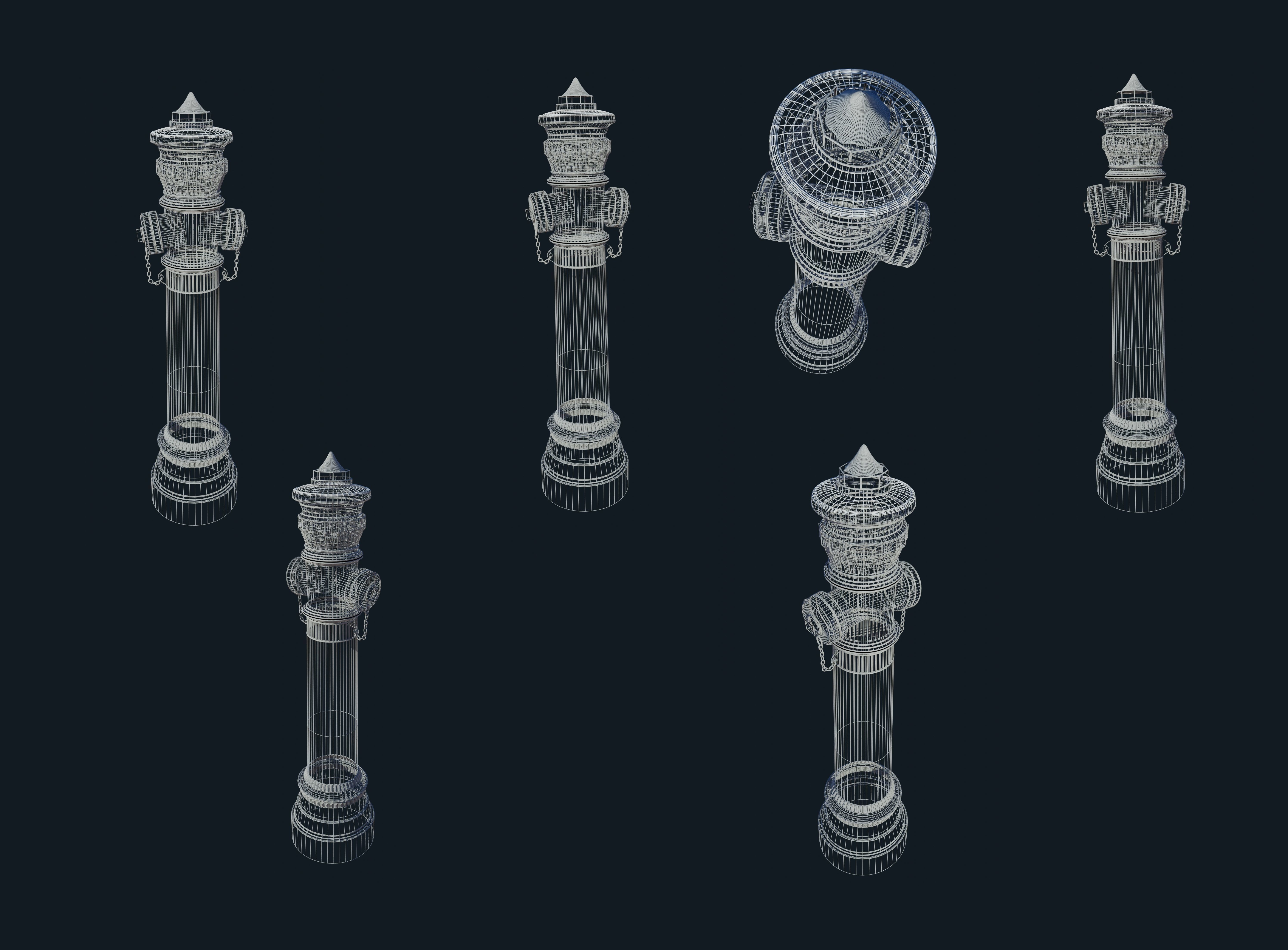 Fire Hydrant 50s German style 3D model | CGTrader