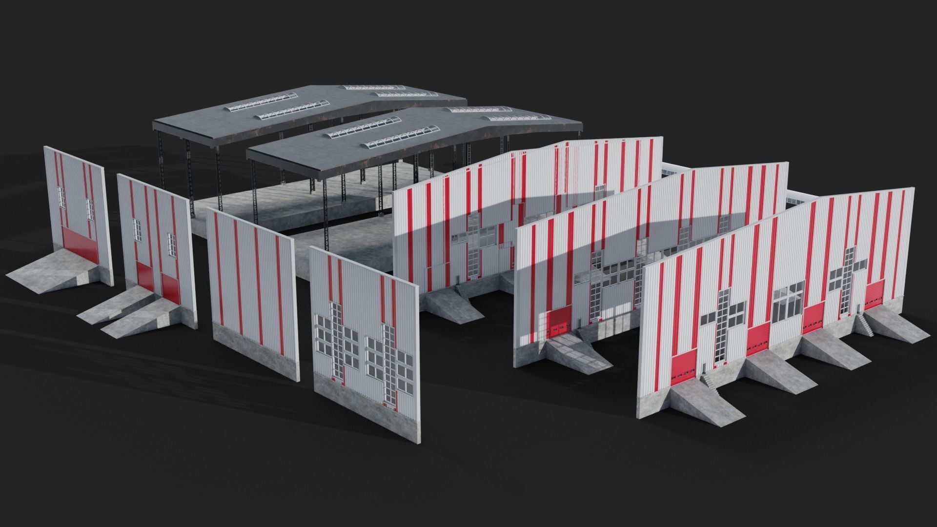 3D model Modern factory hall warehouse VR / AR / low-poly | CGTrader