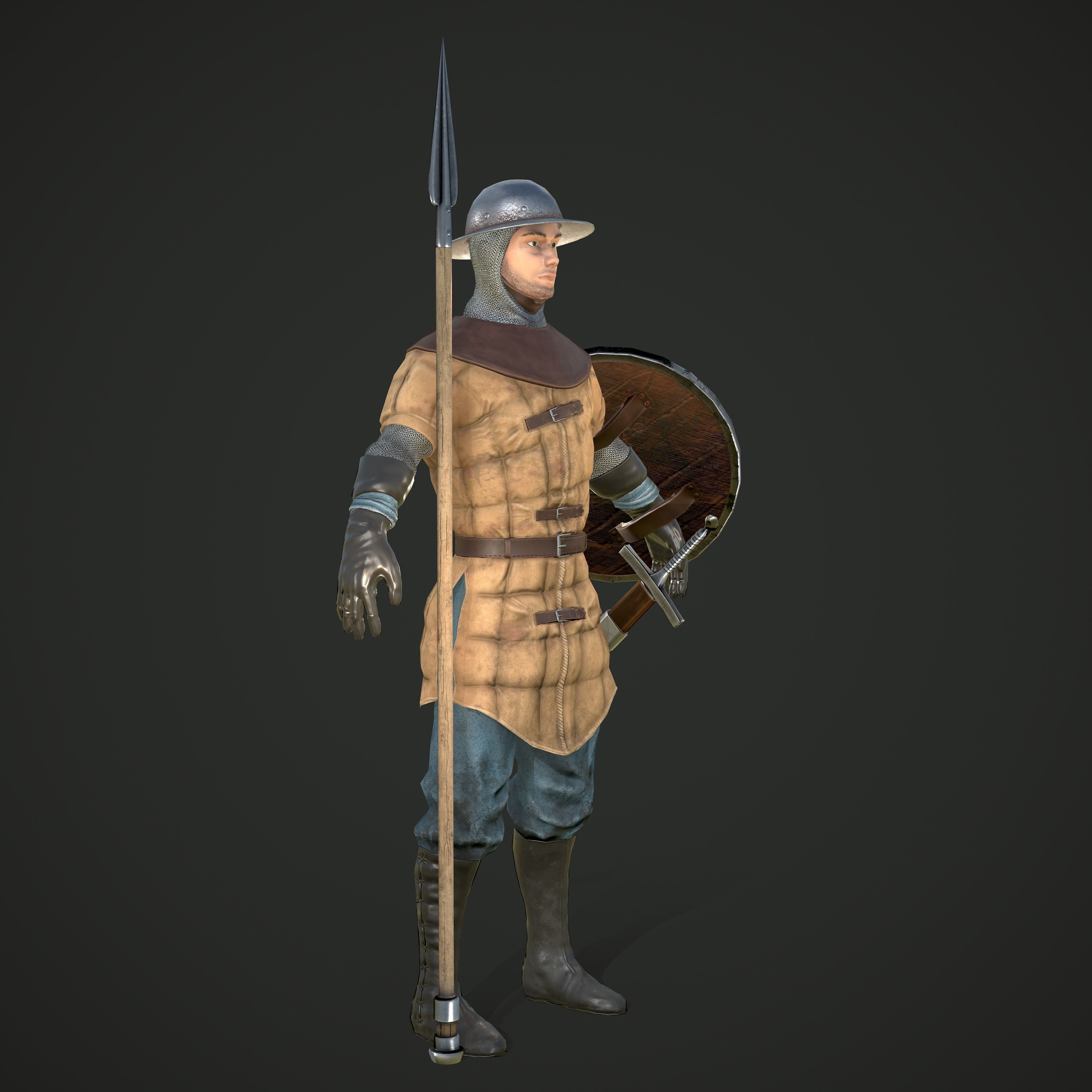 Spearman medieval 3D model | CGTrader