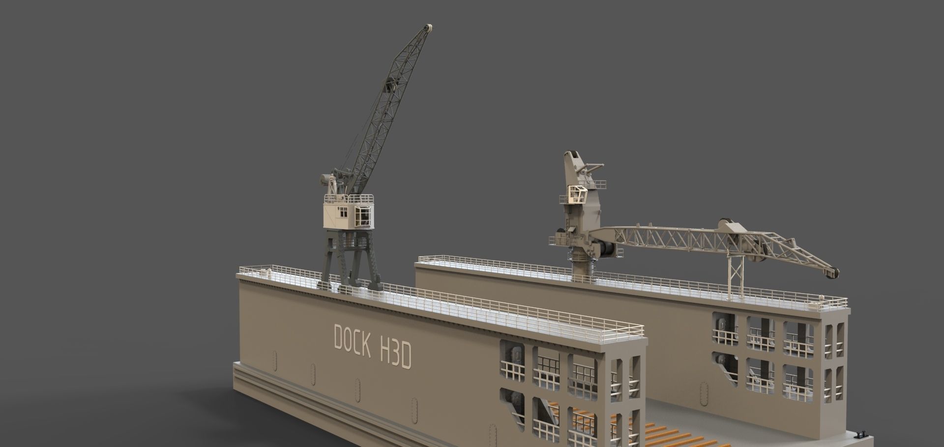 Old dock crane 3D model 3D printable | CGTrader