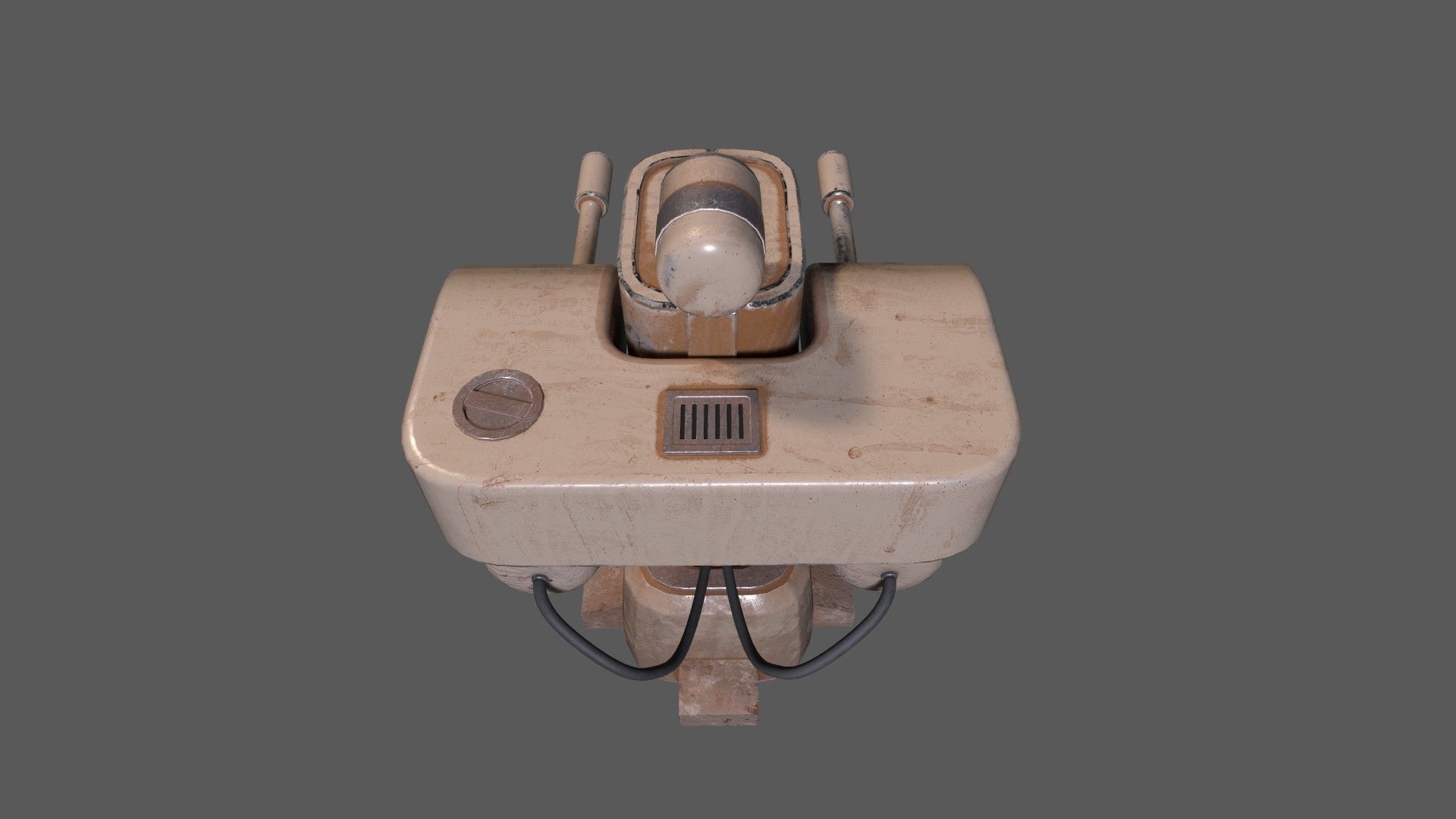 3D model Stylized Gun Turret Equipped With Searchlight VR / AR / low ...