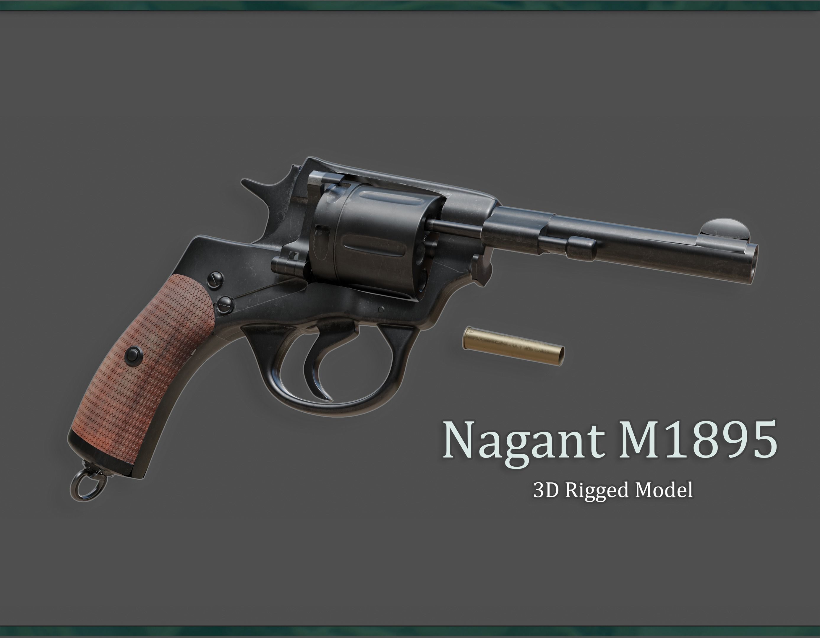3D model Nagant M1895 - Rigged 3D Model VR / AR / low-poly | CGTrader